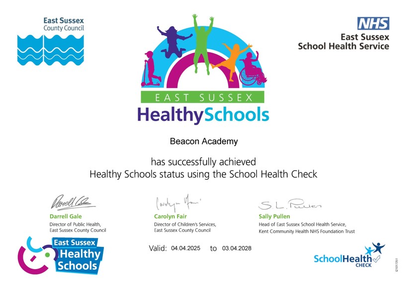 Beacon Academy Awarded Healthy School Status - Latest News - Beacon Academy